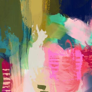 Abstract Floral Set of Narrow Prints, Long Vertical Canvas Wall Art ...