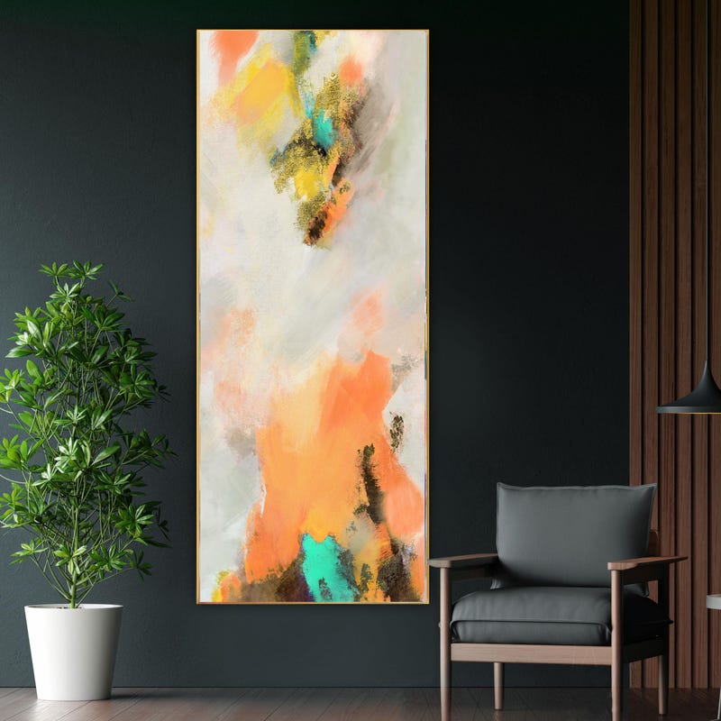 Orange Abstract Art - Etsy