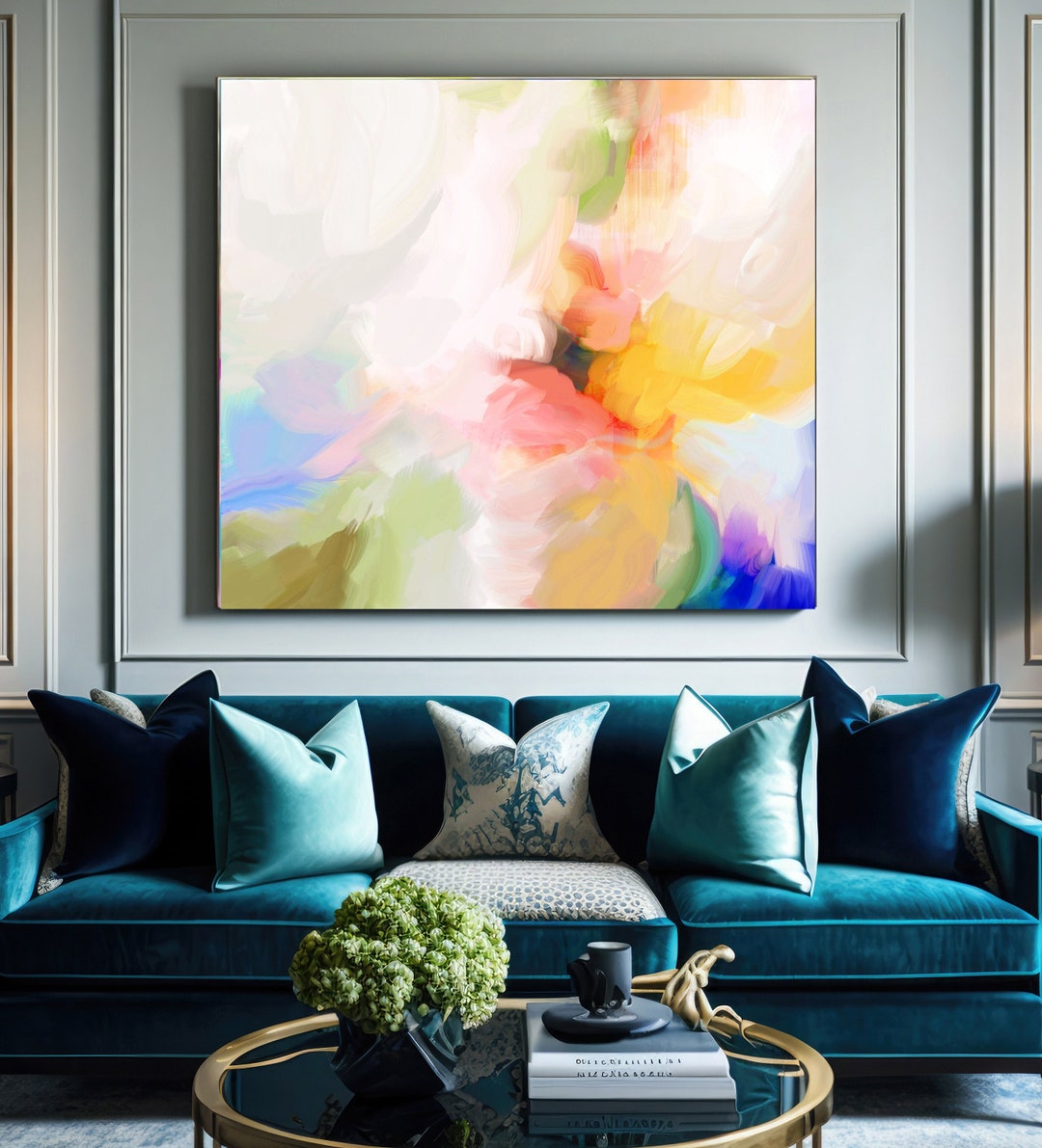 Orange Sunshine Abstract Art Print, Contemporary Sophisticated Olive ...
