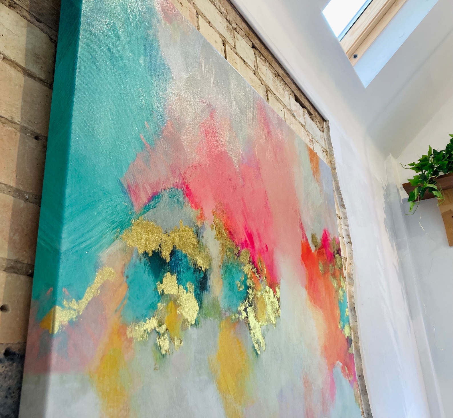 Miami Mango Art Print: Abstract Gold Leaf Embellished Wall Art - Etsy