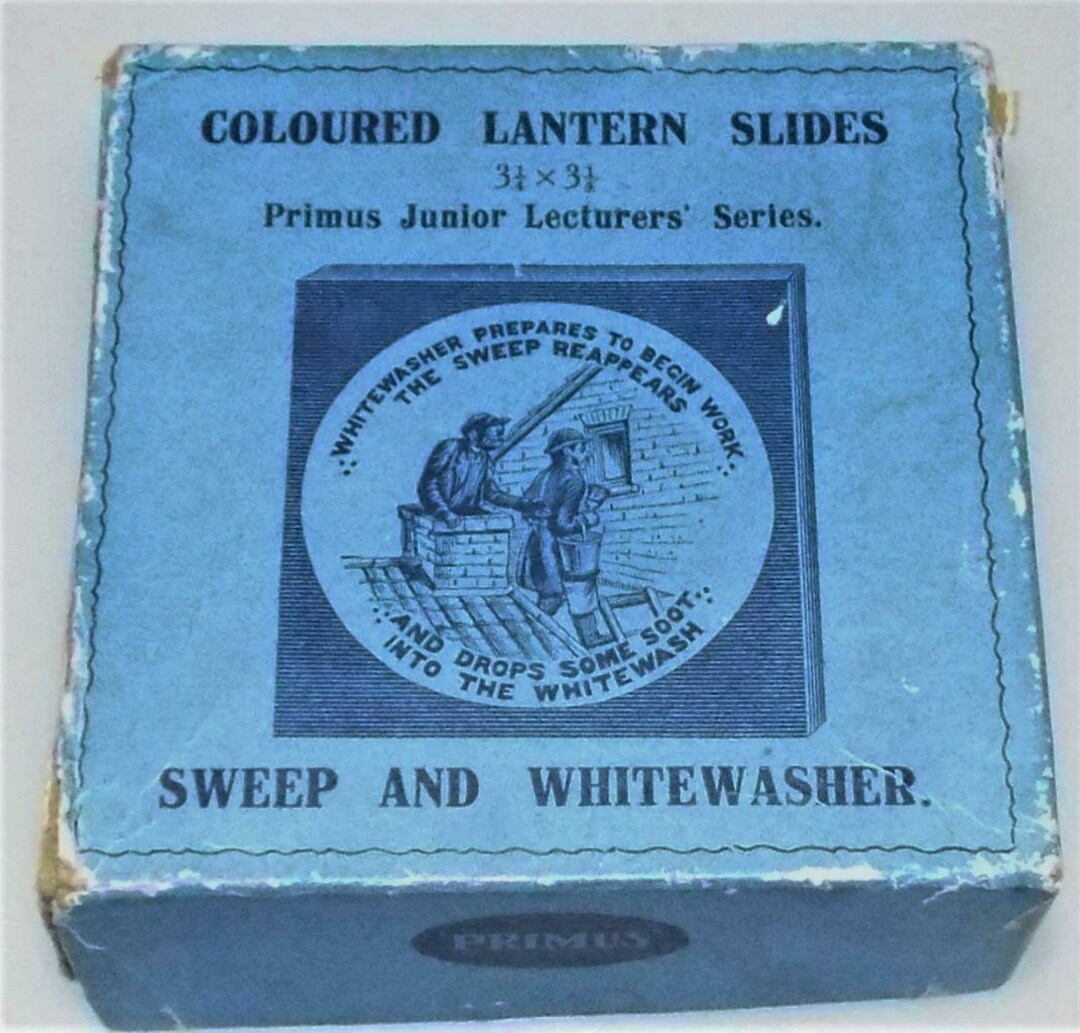 Sweep and Whitewasher Box Set of 8 Antique Magic Lantern Slides Primus ...