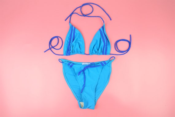 Vintage 90s bikini set: halterneck triangle top and h… - Gem