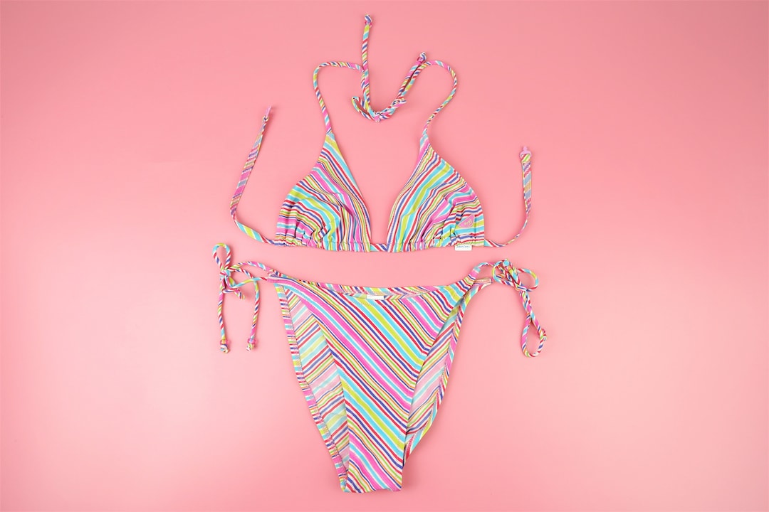 Vintage Y2K SLOGGI Candy Striped Bikini Set: Triangle Top and Low Rise Tied Bottoms, XS-S Small ...