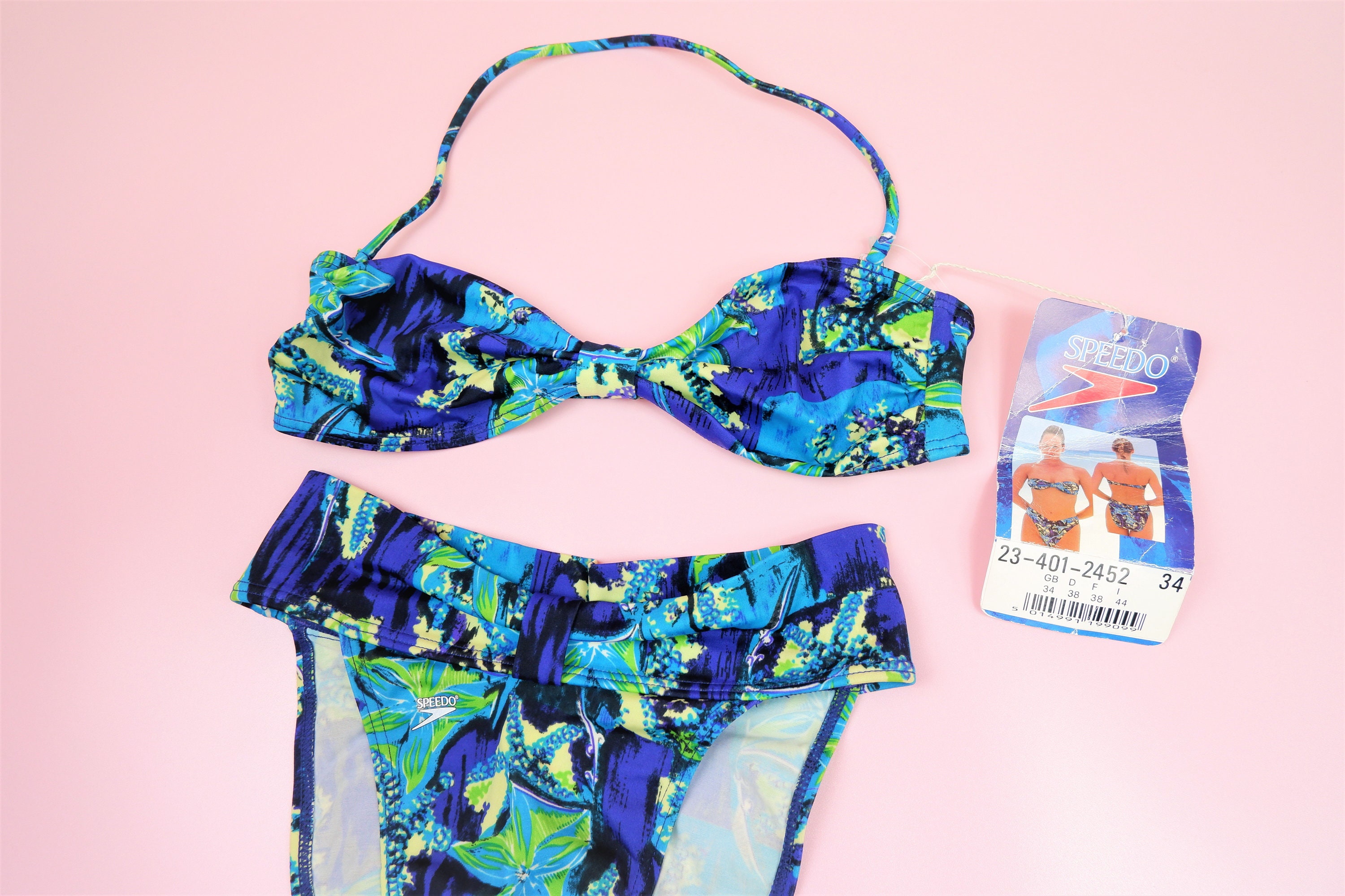 Vintage 80s SPEEDO Deadstock Bikini Set: Halterneck Bandeau Top and ...