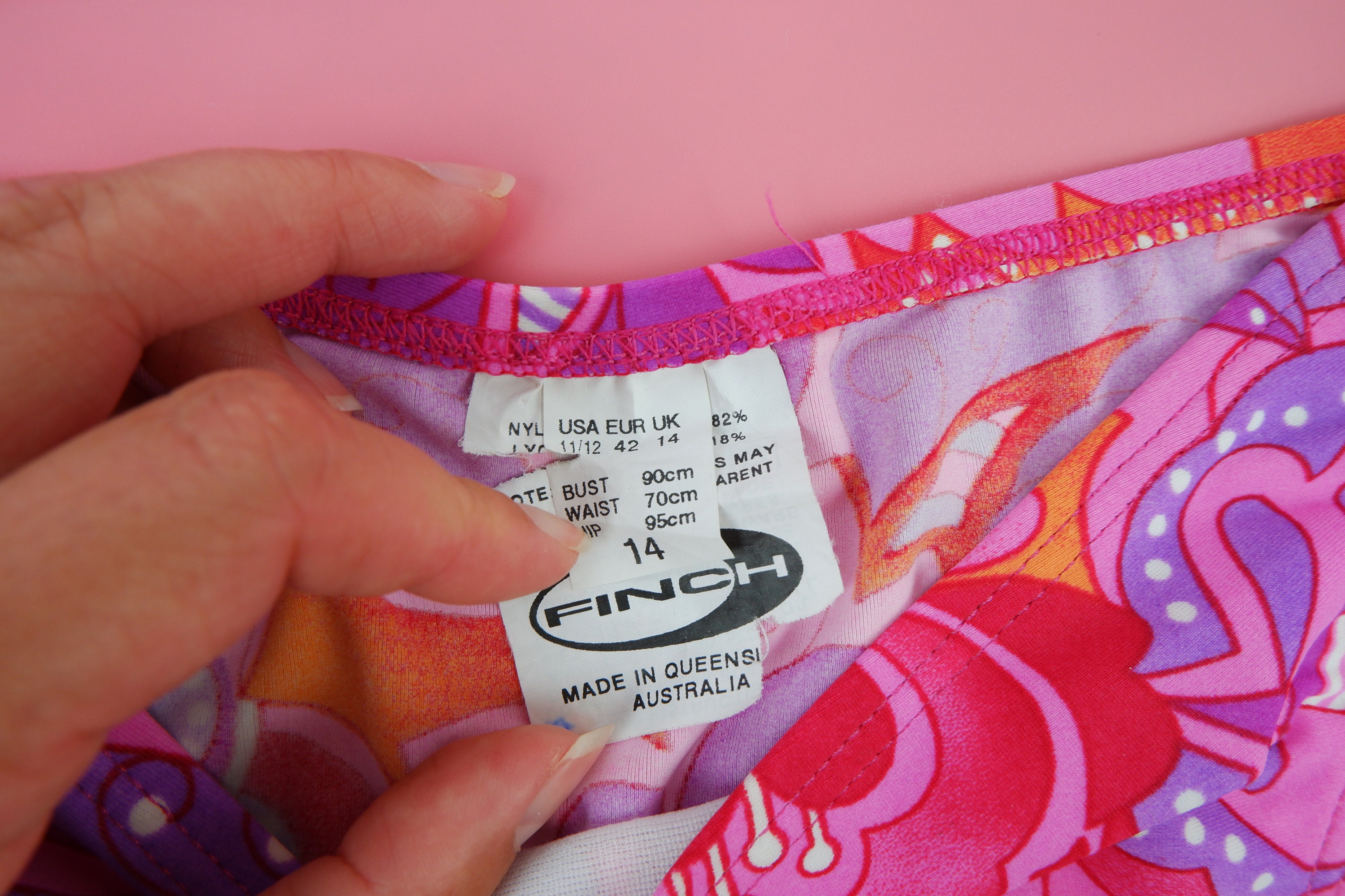 Vintage 90s Y2K Tropical Surfer Girl Pink Purple Pattern Bikini Set ...