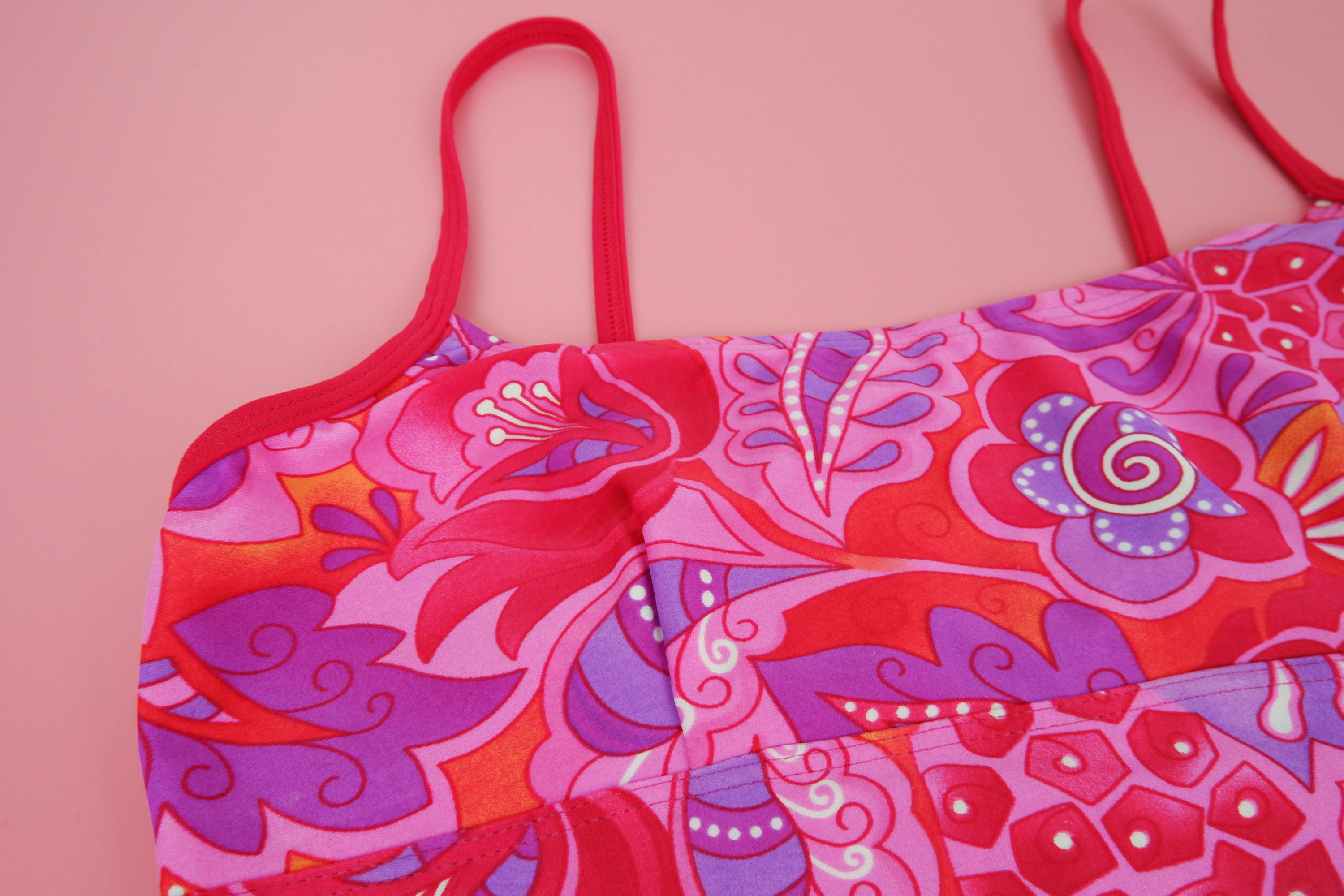 Vintage 90s Y2K Tropical Surfer Girl Pink Purple Pattern Bikini Set ...