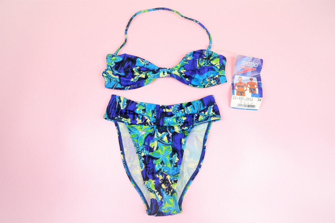 Vintage 80s SPEEDO Deadstock Bikini Set: Halterneck Bandeau Top and ...