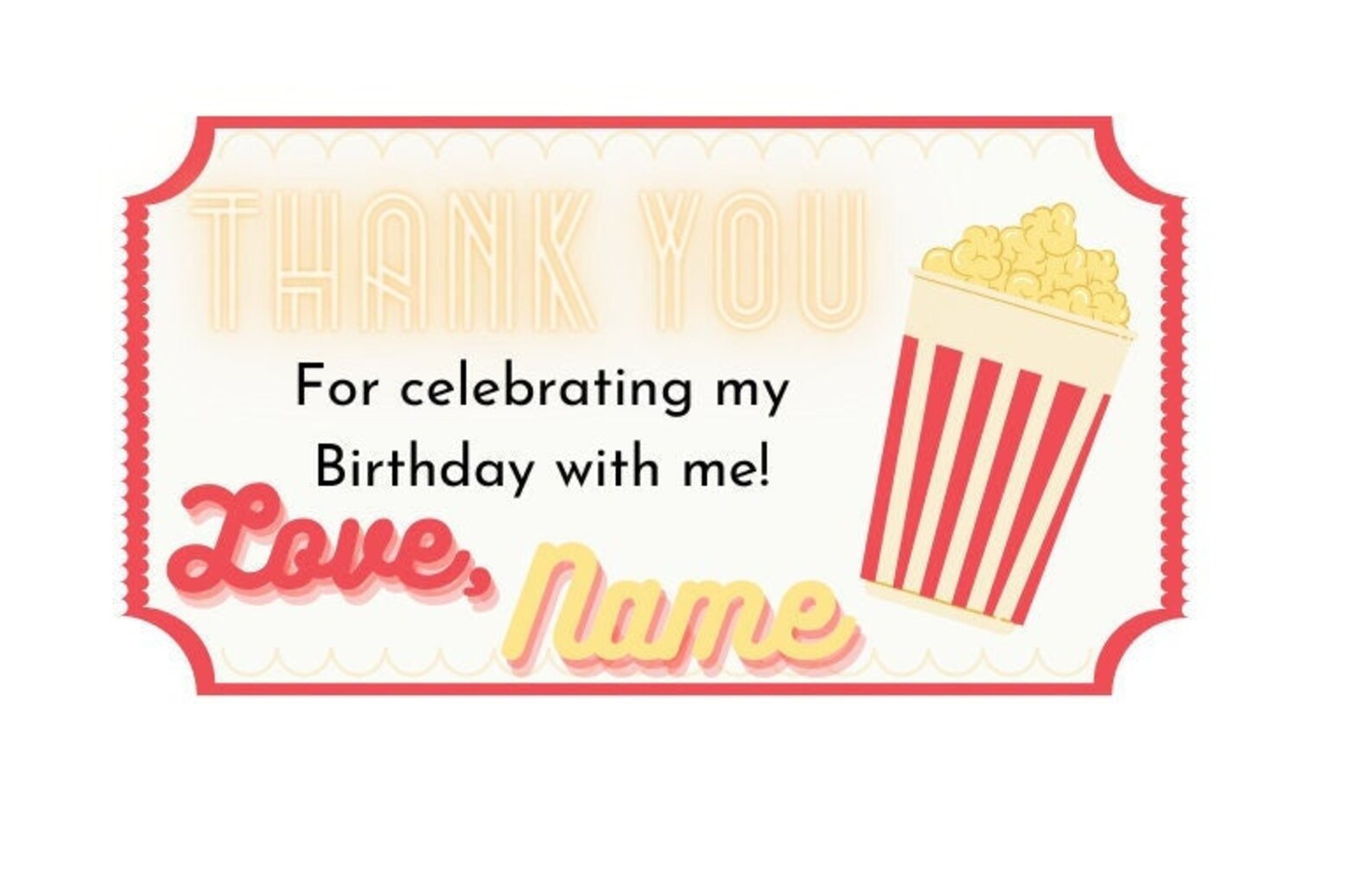 Editable Movie Night Birthday Printable Favor Tags - Etsy