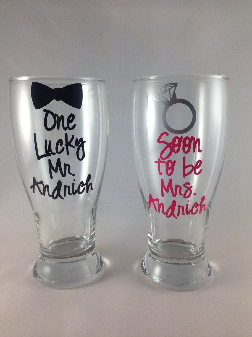 Soon to Be Mrs Glass One Lucky Mr. Glass Gifts for Couple | Etsy