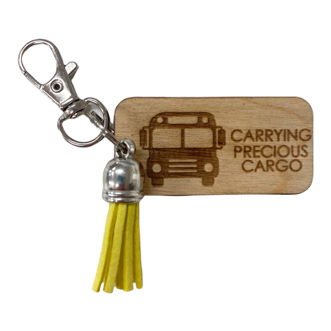 Bus Driver Keychain, Custom Wooden Ornament With Tassel, Keychain for ...