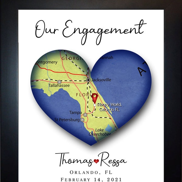 Heart Shaped Map - Etsy