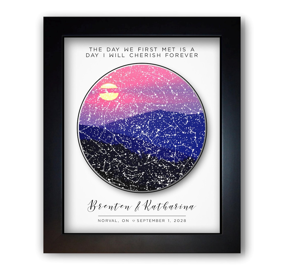 Custom Sky Map, Unique Anniversary Gift, Her, Women, Girlfriend ...