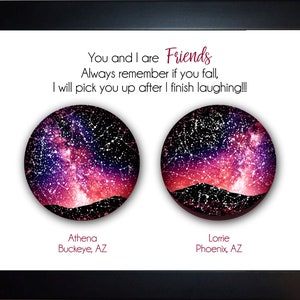 Best Friend Sky Art, Personalized Best Friend Gift, Long Distance ...