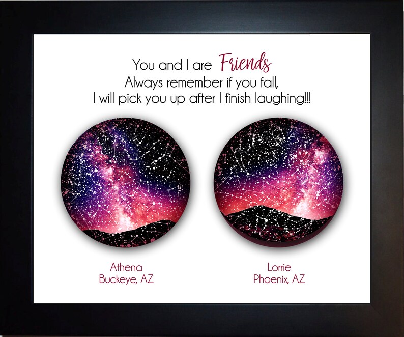 Best Friend Sky Art Personalized Best Friend Gift Long - Etsy