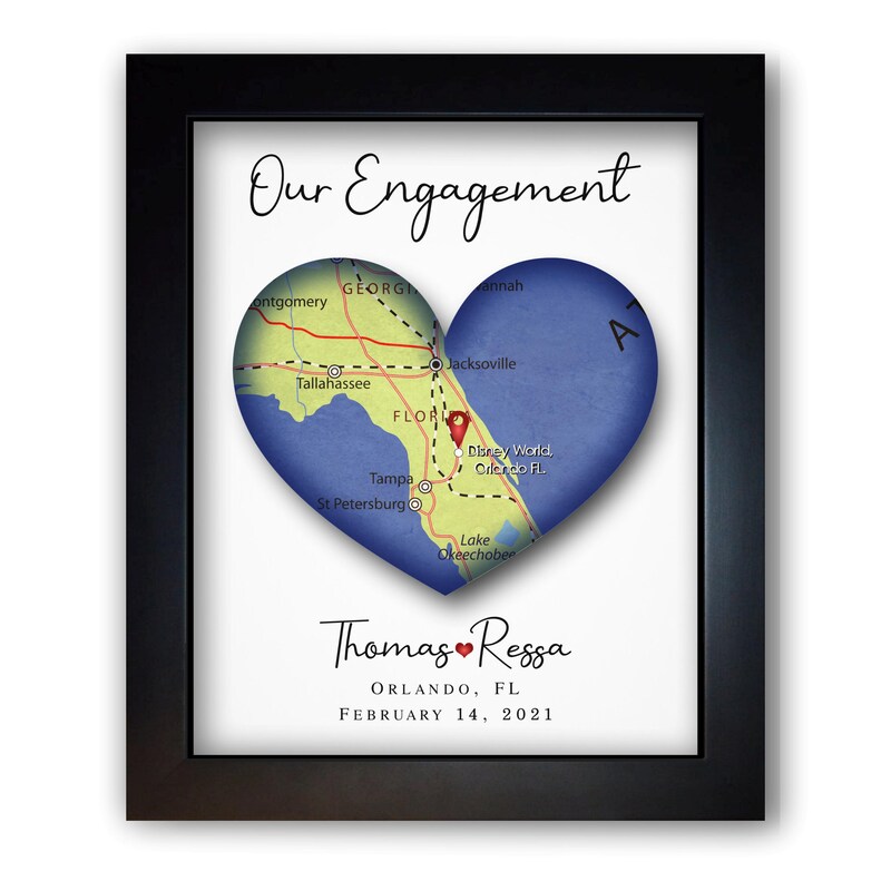Heart Shaped Map - Etsy