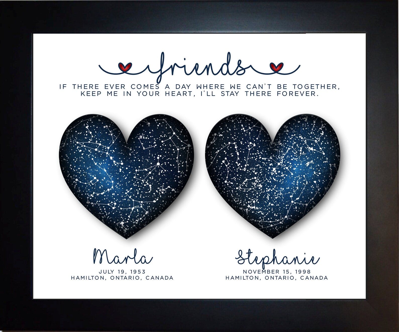 Best Friend Sky Art Personalized Best Friend Gift Long - Etsy