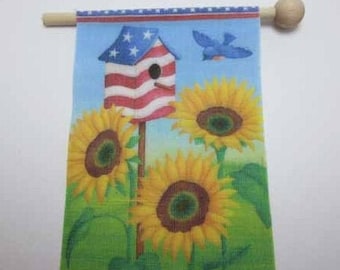 House Flag W/pole Dollhouse Miniature 1:12 Scale - Etsy