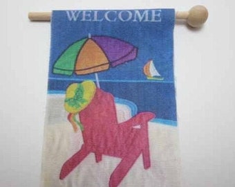 House Flag W/pole Dollhouse Miniature 1:12 Scale - Etsy