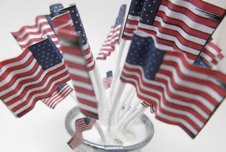 Flag Bucket 4th of July / Patriotic Dollhouse Miniature 1:12 - Etsy