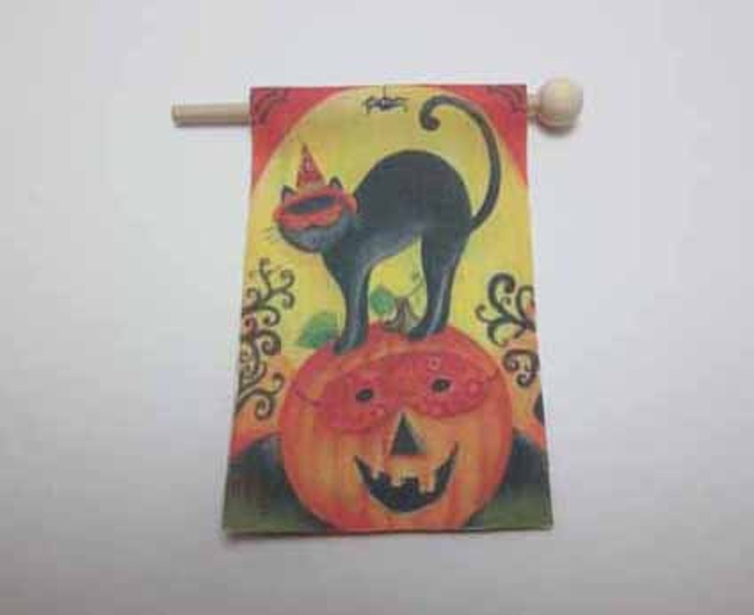 House Flag W/pole Dollhouse Miniature 1:12 Scale - Etsy