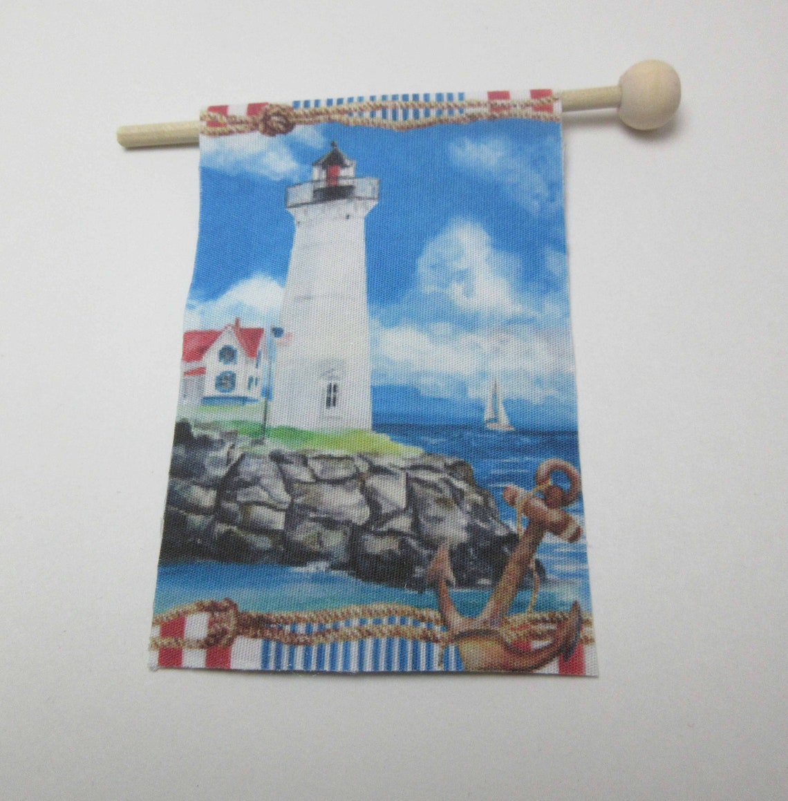 House Flag W/pole Dollhouse Miniature 1:12 Scale - Etsy