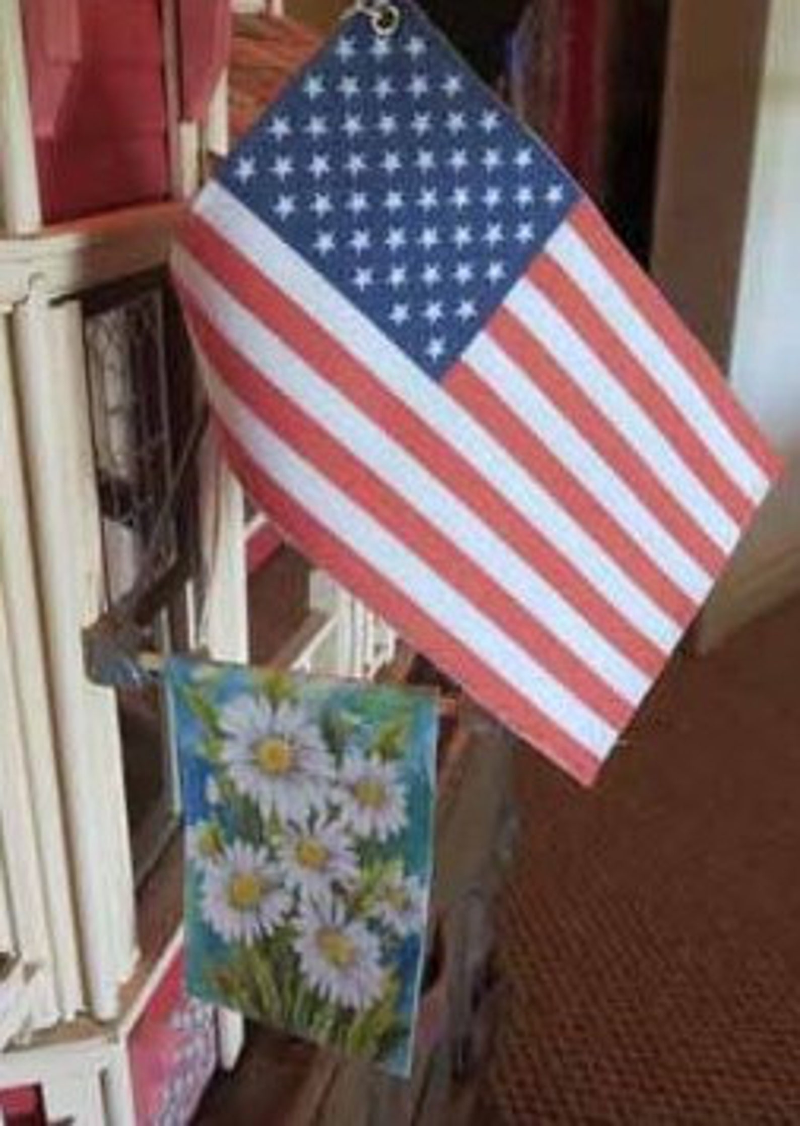 House Flag W/pole Dollhouse Miniature 1:12 Scale - Etsy