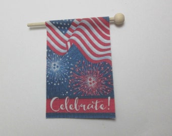 House Flag W/pole Dollhouse Miniature 1:12 Scale | Etsy