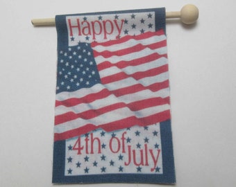 House Flag W/pole Dollhouse Miniature 1:12 Scale - Etsy