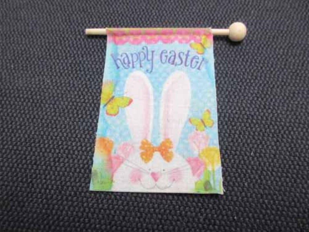 House Flag W/pole Dollhouse Miniature 1:12 Scale - Etsy