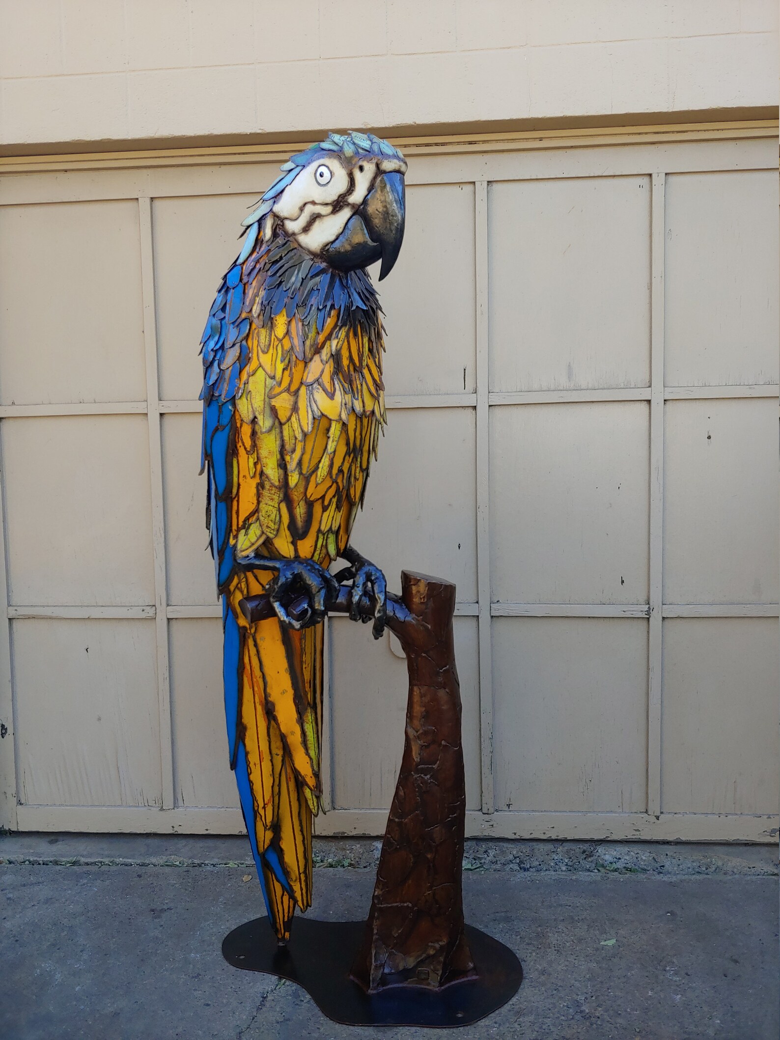 Custom Metal Macaw Sculpture: Large Colorful Garden Art - Etsy