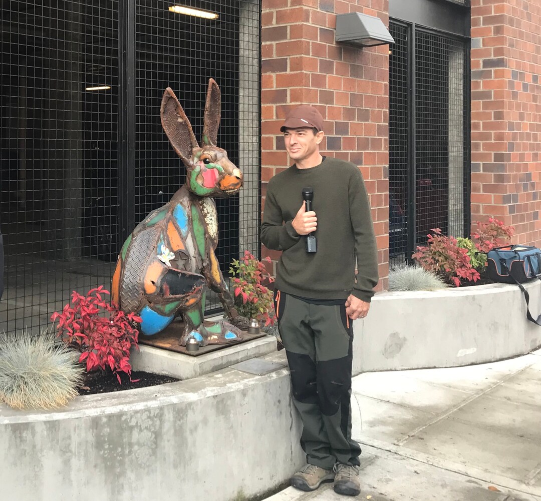 Made to Order Large Outdoor Metal Rabbit Sculpture Made Out of Found ...