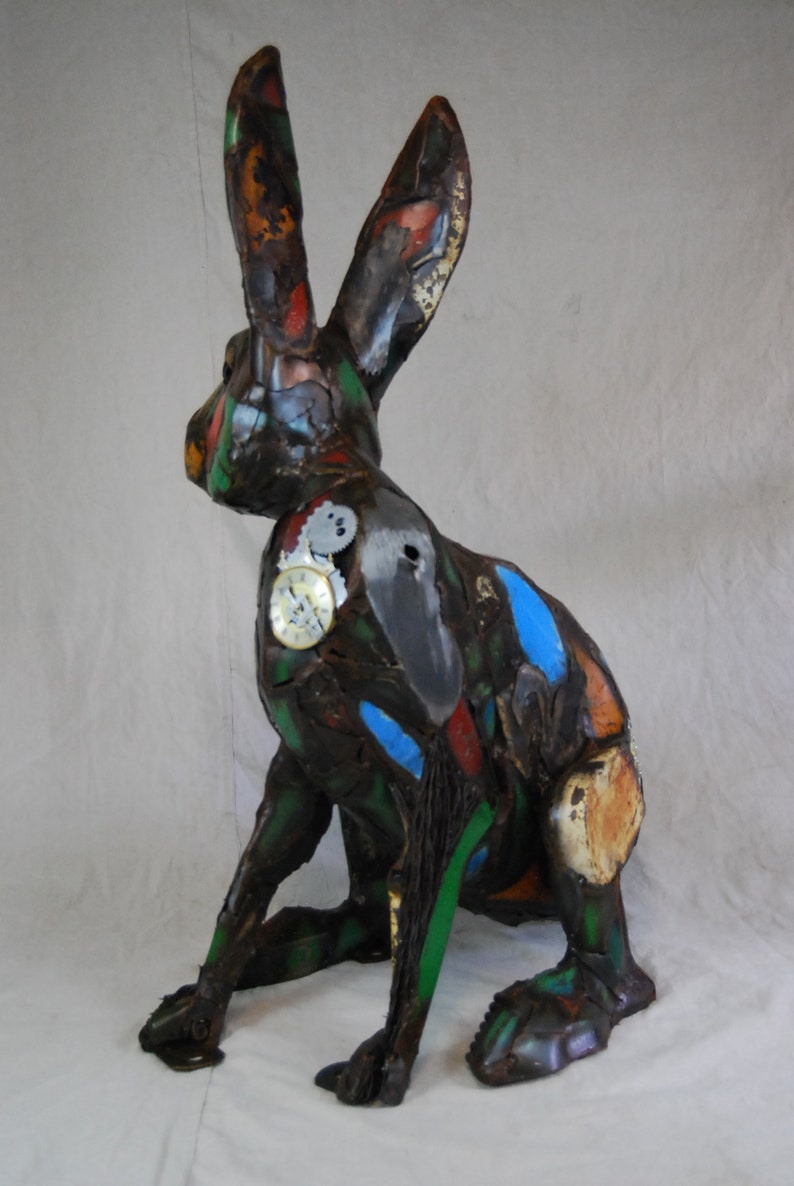 Hecha a pedido gran escultura de conejo de metal al aire libre - Etsy ...