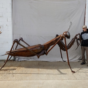Custom Made Outdoor Metal Praying Mantis Sculpture Made to Order by ...