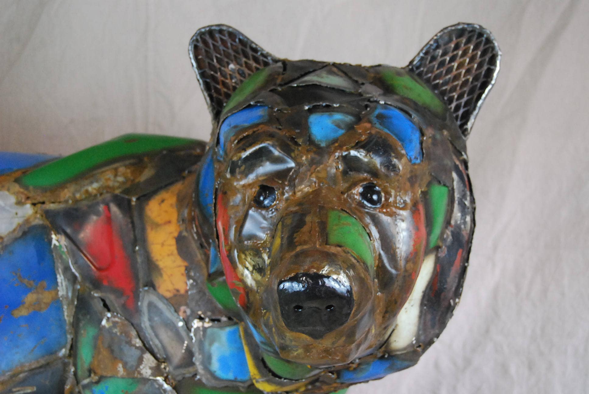 Large Outdoor Custom Made Metal Bear Sculpture Made Out of Found ...