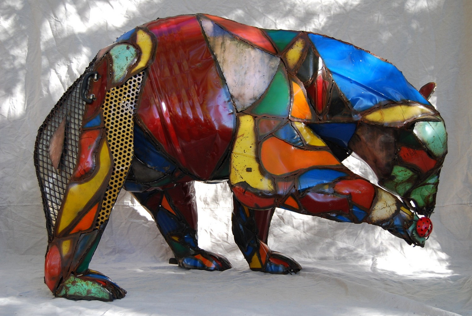 Large Outdoor Custom Made Metal Bear Sculpture Made Out of Found ...