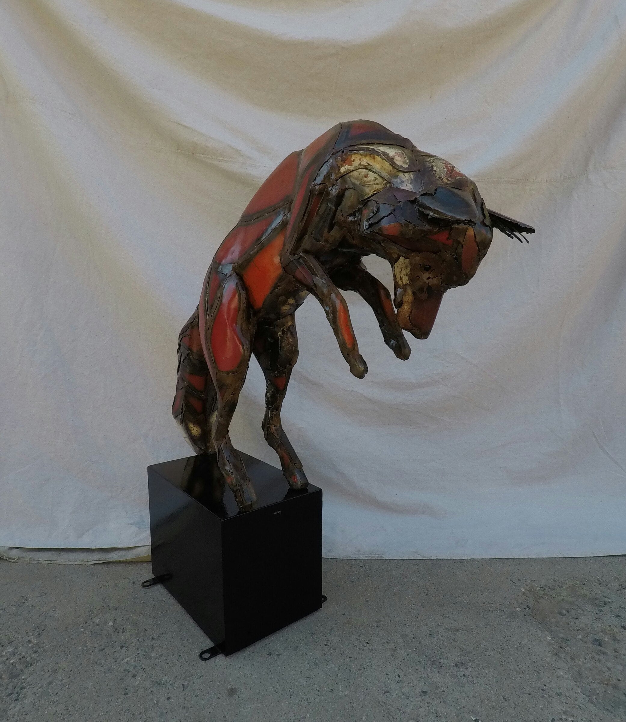 Made to Order Large Found Object Outdoor Custom Metal Fox Sculpture by ...