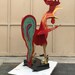 Colorful Outdoor Hand Painted Large Metal Art Rooster Chicken Sculpture ...