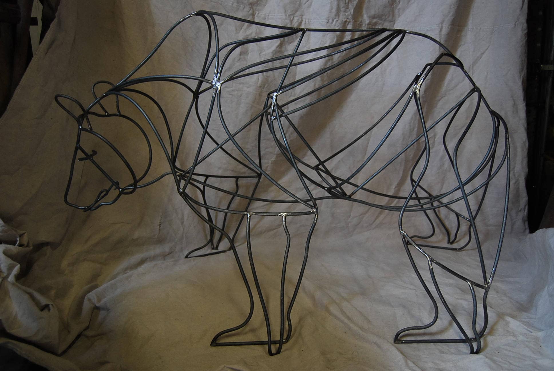 Made to Order Outdoor Metal Bear Cub Sculpture Made Out of Found ...