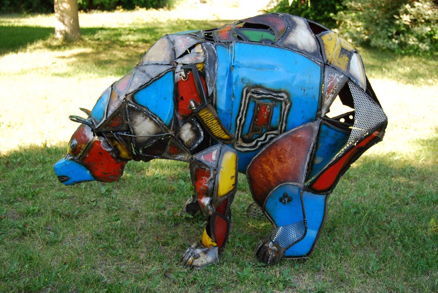 Made to Order Outdoor Metal Bear Cub Sculpture Made Out of Found ...