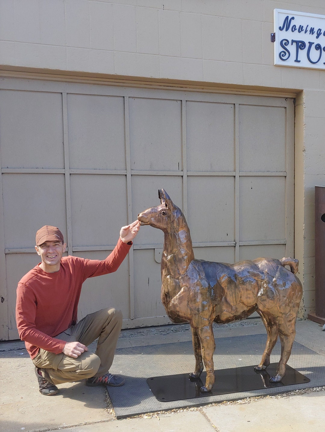 Made to Order Custom Garden Outdoor Metal Llama Art Sculpture by Jacob ...