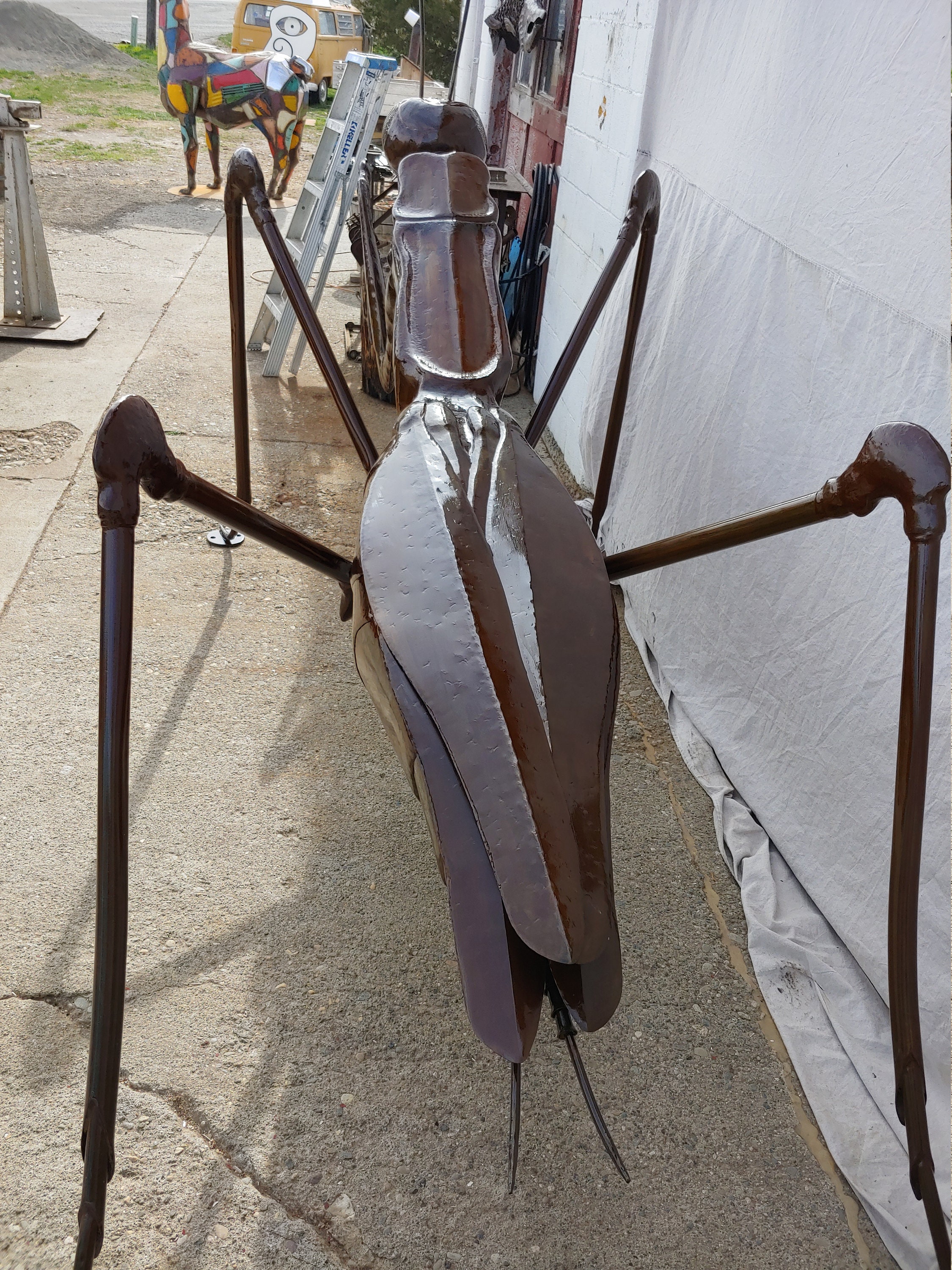 Custom Made Outdoor Metal Praying Mantis Sculpture Made to Order By ...