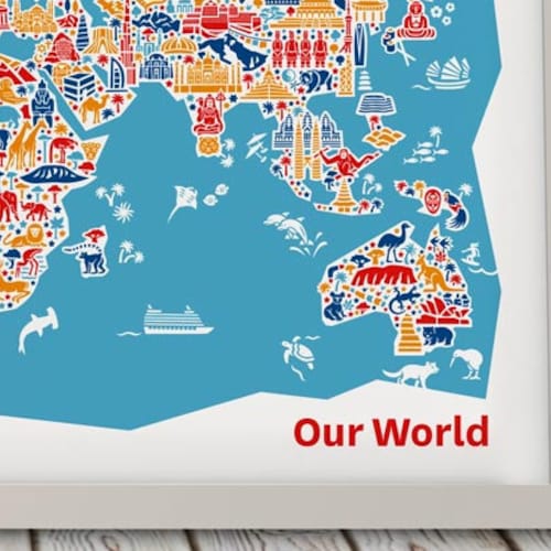 World Map Poster - Etsy