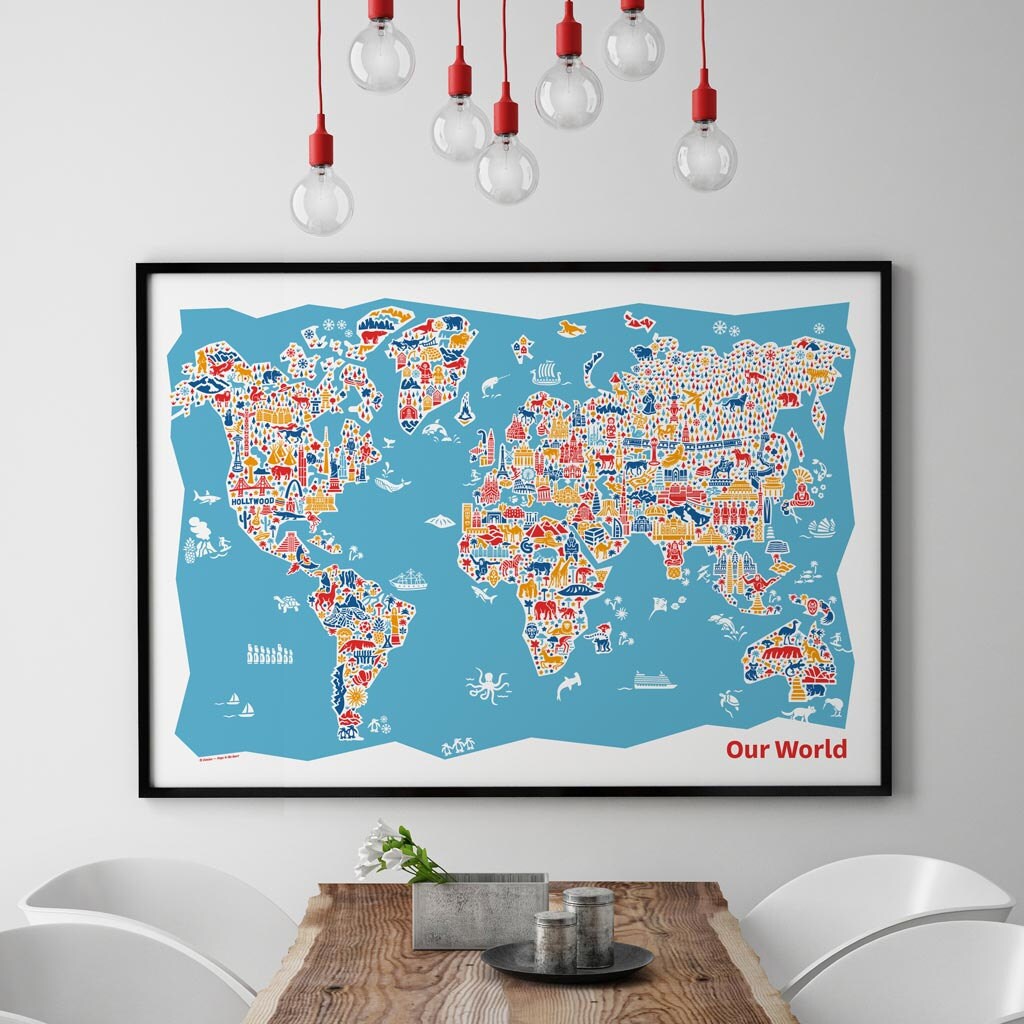 World Map Poster - Etsy