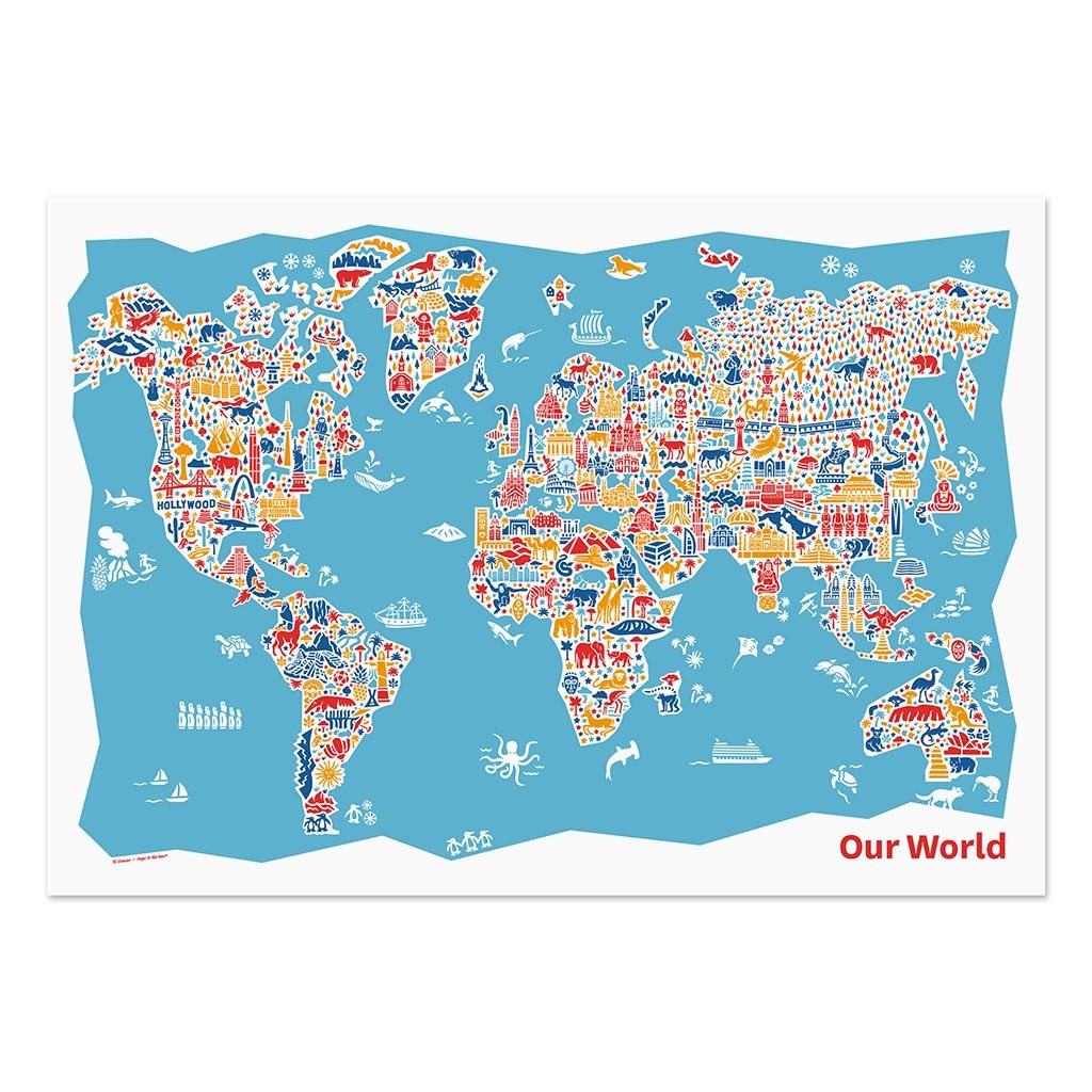 World Map Poster - Etsy