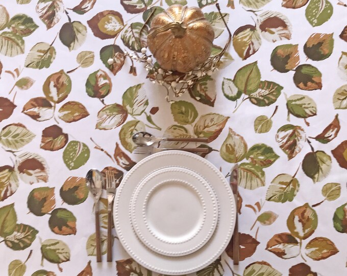 Vintage Round Tablecloth Fruit Harvest Terrisol Apples Grapes Tuscan ...