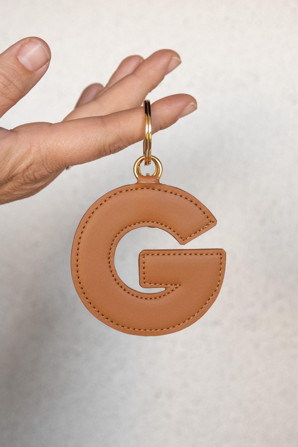 Personalized LETTER KEYCHAIN, Made in Italy. - Leather Keychain ...