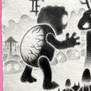 Encounter Original Crayon Drawing on Handmade Khadi Paper. - Etsy