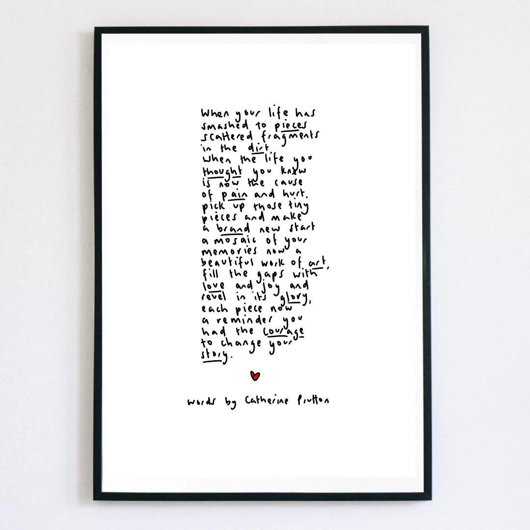 When Your Life Has Smashed to Pieces Poem by Catherine Prutton - Etsy