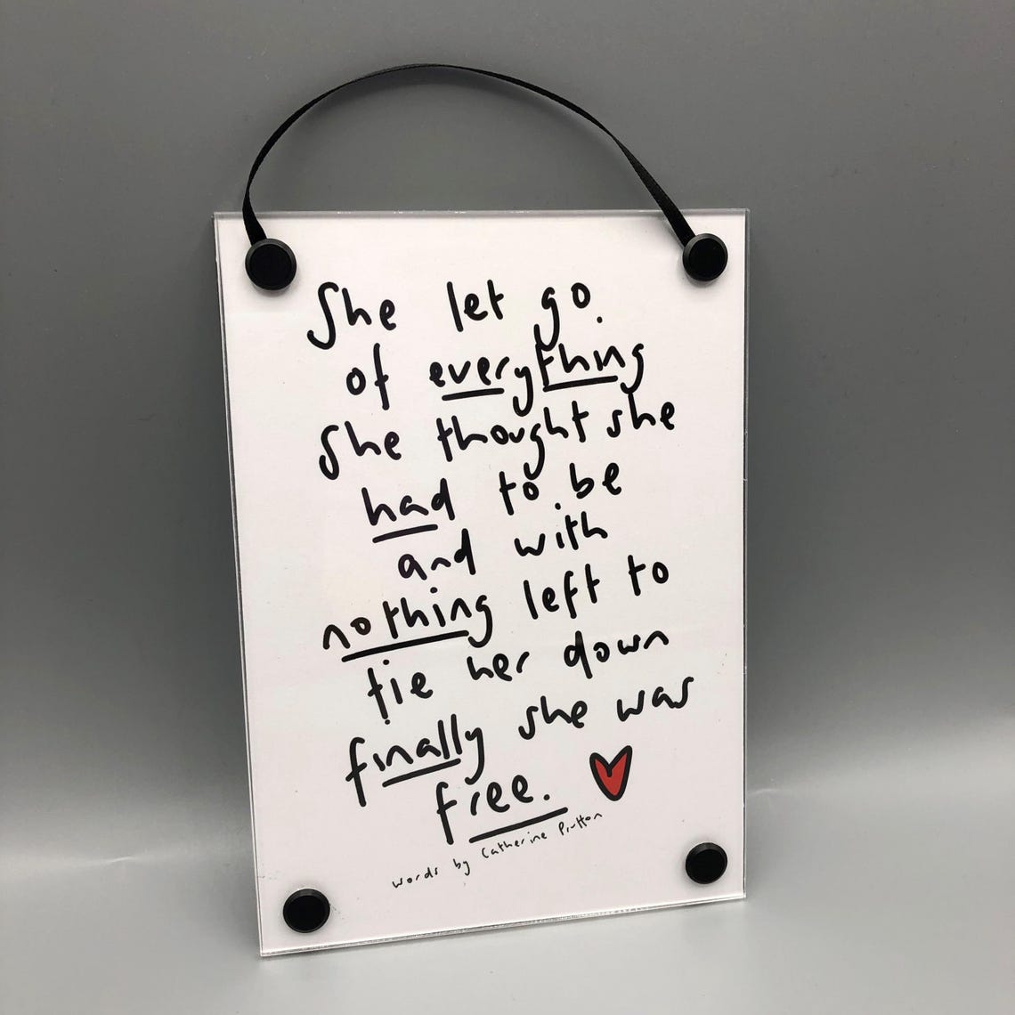 She Let Go Poem Print - Etsy