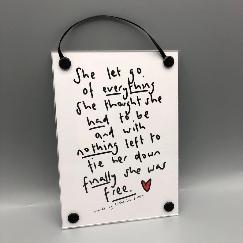 She Let Go Poem Print - Etsy